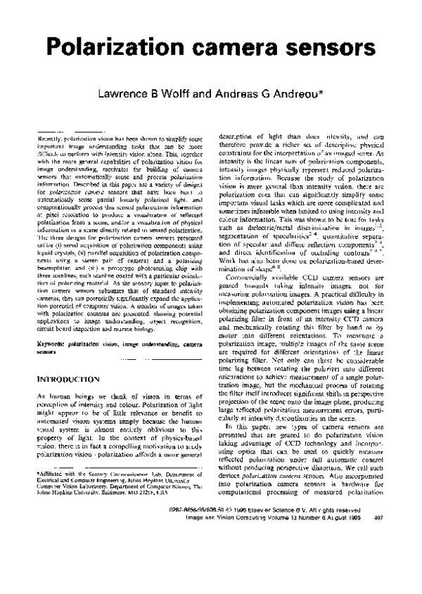 (PDF) Polarization camera sensors