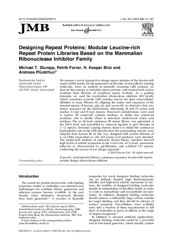 Designing repeat proteins: modular leucine-rich repeat protein ...