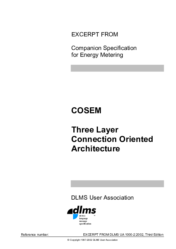 (PDF) EXCERPT FROM Companion Specification for Energy Metering COSEM ...