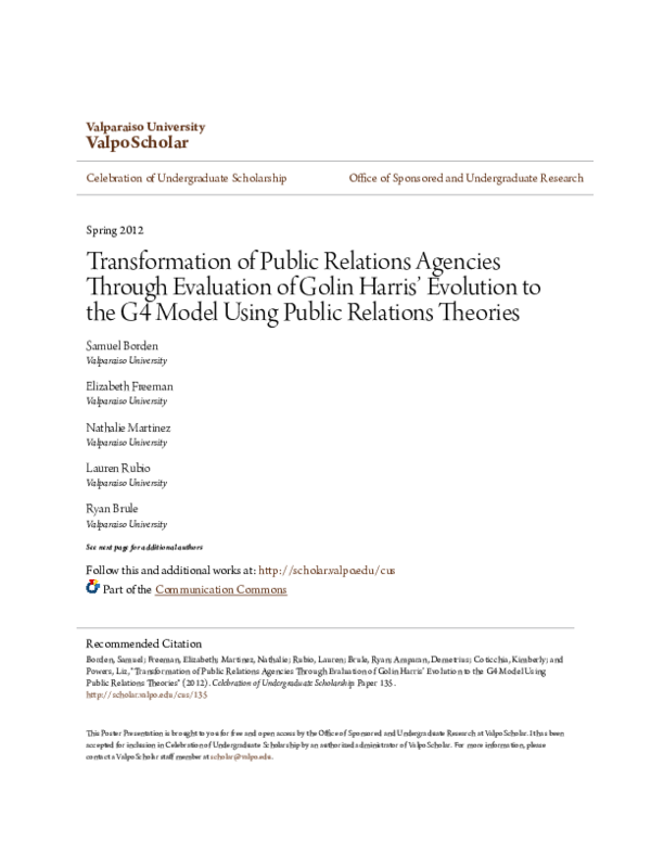 (PDF) Transformation of Public Relations Agencies Through Evaluation of Golin Harris’ Evolution ...