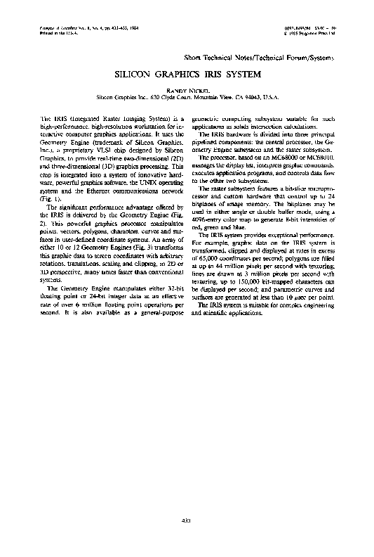 (PDF) Silicon graphics IRIS system