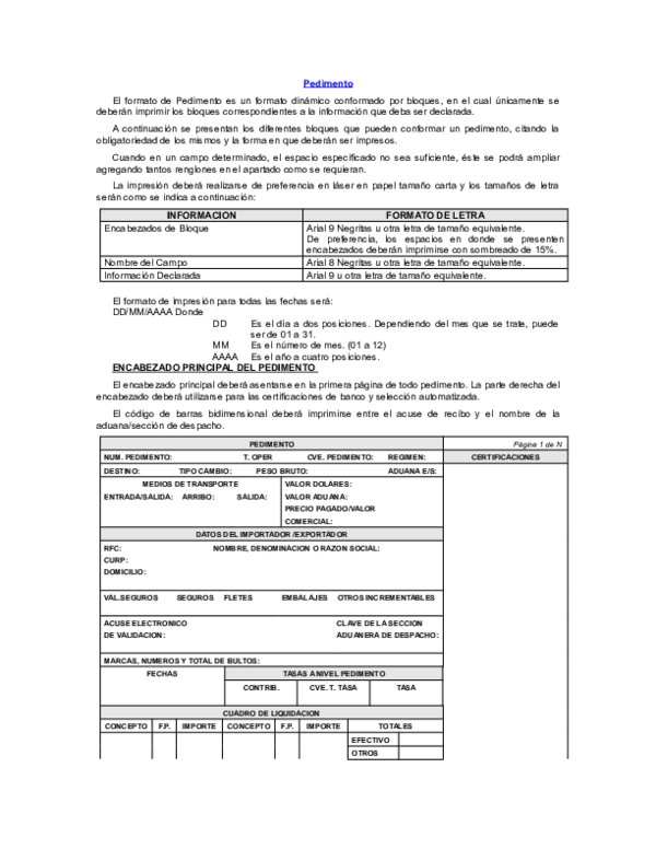 (DOC) Pedimento M-MX