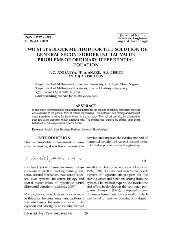 Pdf Solving Fourth Order Linear Initial And Boundary Value Problems Using An Implicit Block