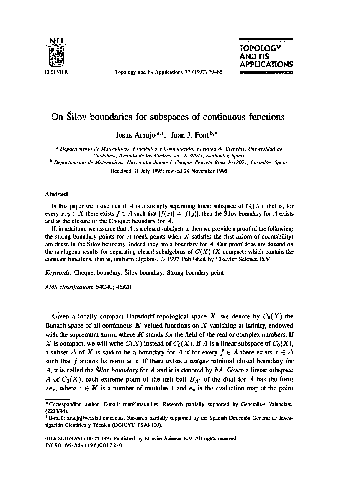 (PDF) On Šilov boundaries for subspaces of continuous functions