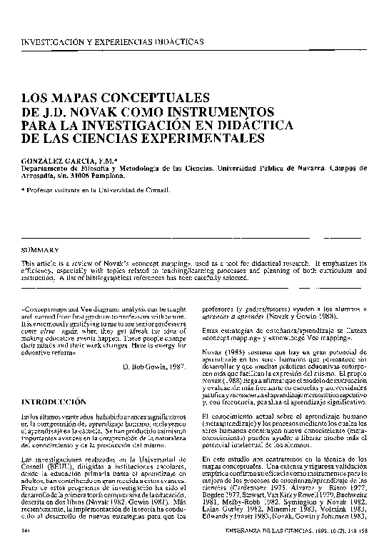 (PDF) LOS MAPAS CONCEPTUALES DE J.D. NOVAK COMO INSTRUMENTOS PARA LA INVESTIGACI~N EN DIDÁCTICA ...