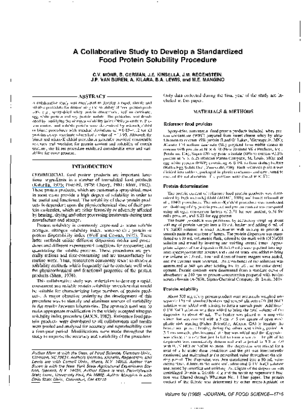 (PDF) A Collaborative Study to Develop a Standardized Food Protein ...