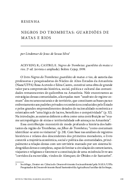 NEGROS DO TROMBETAS: GUARDIÕES DE MATAS E R IOS