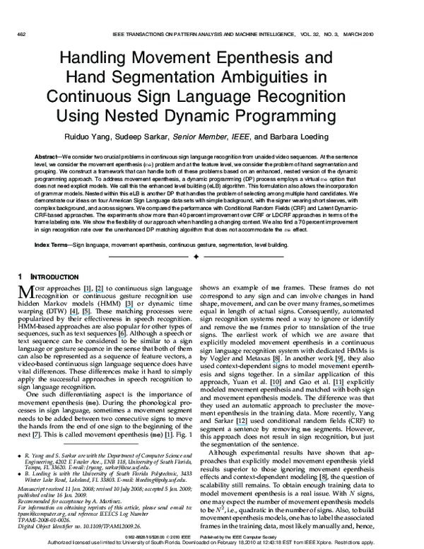 (PDF) Handling Movement Epenthesis and Hand Segmentation Ambiguities in Continuous Sign Language ...