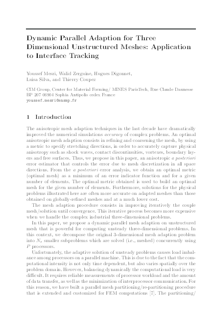 (PDF) Dynamic Parallel Adaption for Three Dimensional Unstructured ...