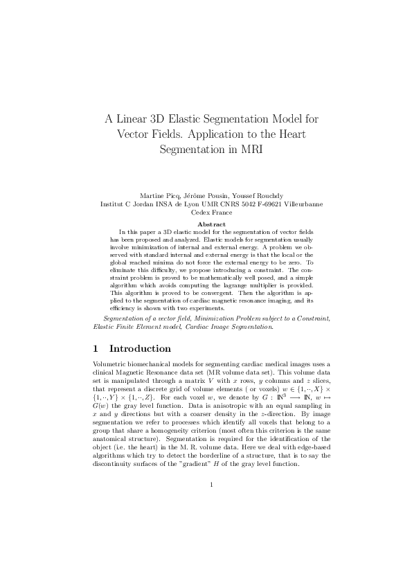(PDF) A Linear 3D Elastic Segmentation Model for Vector Fields. Application to the Heart ...