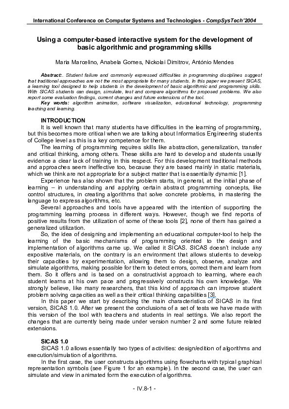 (PDF) Using a computer-based interactive system for the development of ...