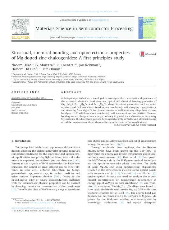 (PDF) Structural, chemical bonding and optoelectronic properties of Mg ...