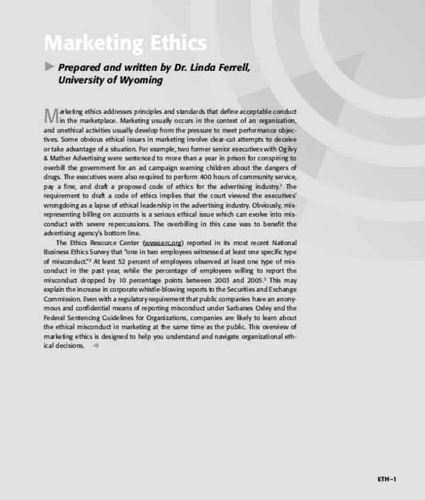 (PDF) ETH–1 Marketing Ethics