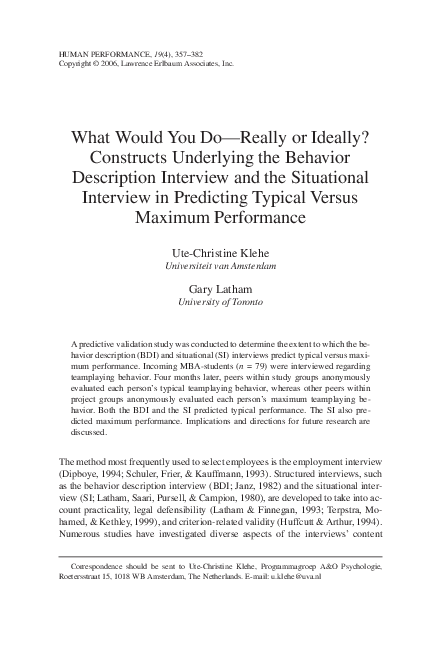 (PDF) What would you do – really or ideally? The constructs underlying ...