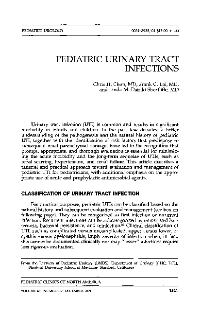 (PDF) Pediatric Urinary Tract Infections
