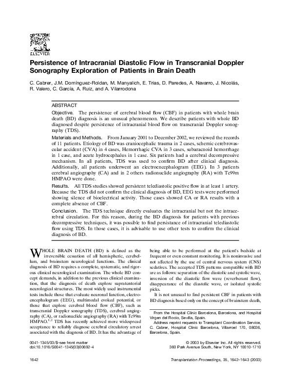 (PDF) Persistence of intracranial diastolic flow in transcranial ...