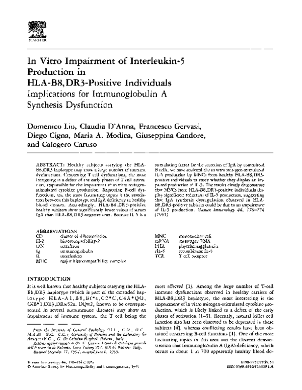 (PDF) In vitro impairment of interleukin-5 production in HLA-B8,DR3-positive individuals ...