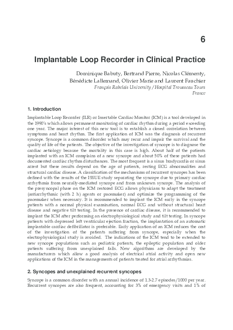 (PDF) Implantable Loop Recorder in Clinical Practice