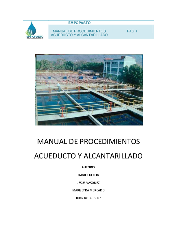 (PDF) MANUAL DE PROCEDIMIENTOS ACUEDUCTO Y ALCANTARILLADO