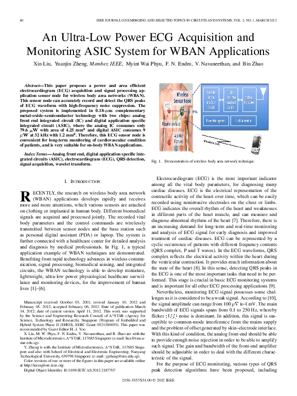 (PDF) An Ultra-Low Power ECG Acquisition and Monitoring ASIC System for ...