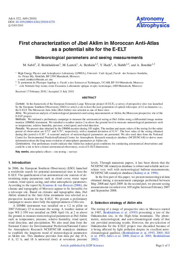 (PDF) First characterization of Jbel Aklim in Moroccan Anti-Atlas as a ...