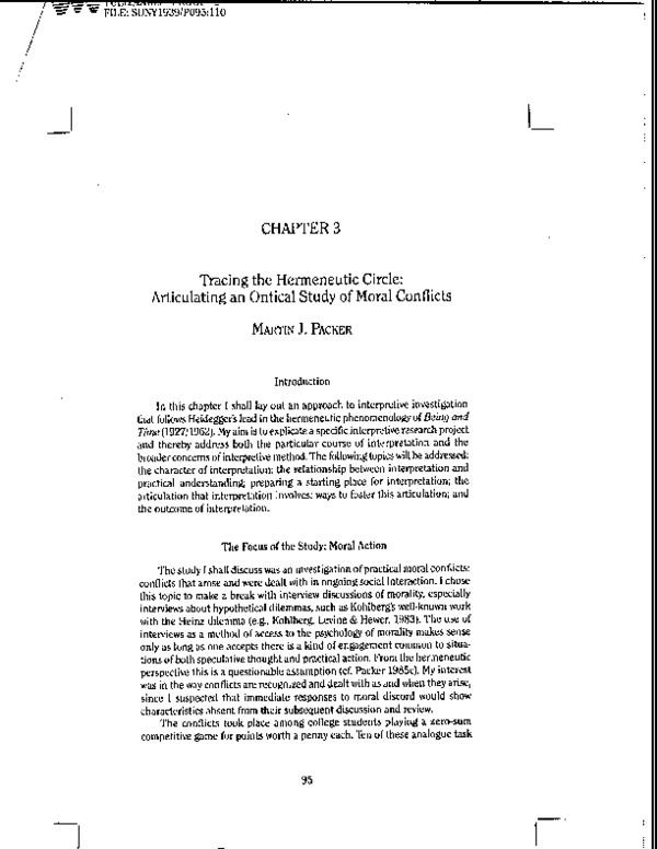 (PDF) Tracing the hermeneutic circle: Articulating an ontical study of ...