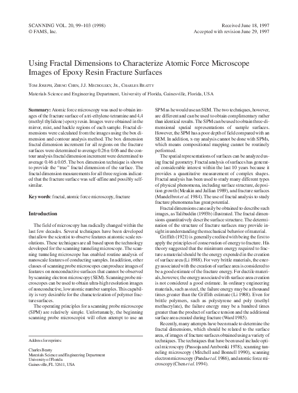 (PDF) Using fractal dimensions to characterize atomic force microscope images of epoxy resin ...