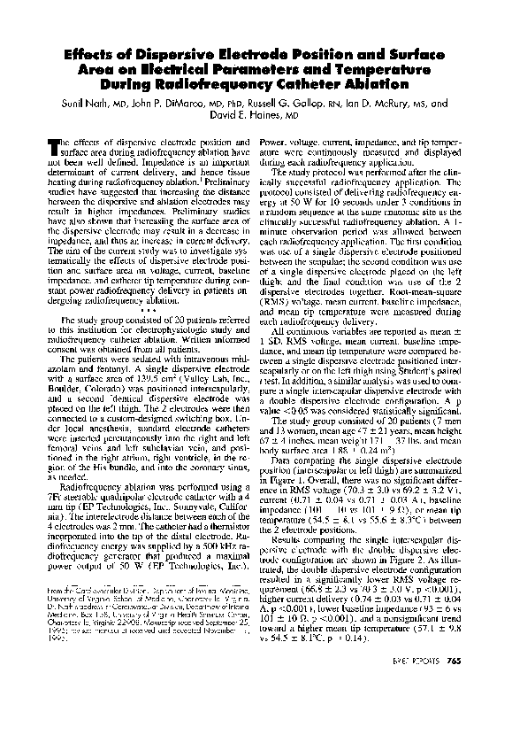 (PDF) Effects of dispersive electrode position and surface area on ...