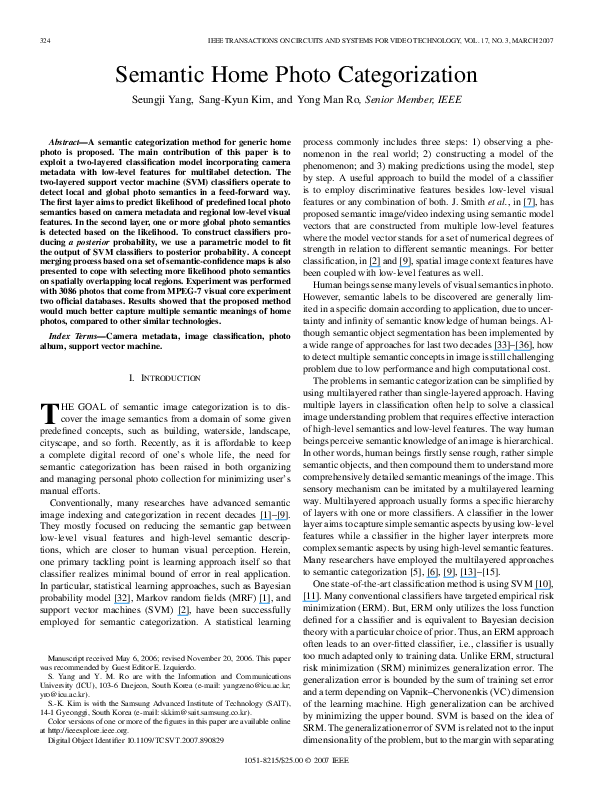 (PDF) Semantic Home Photo Categorization