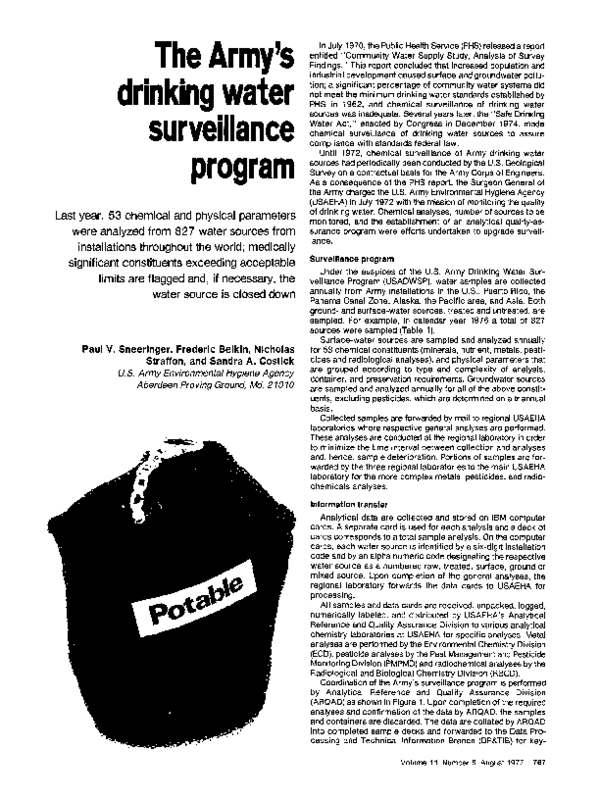 (PDF) Army's drinking water surveillance program