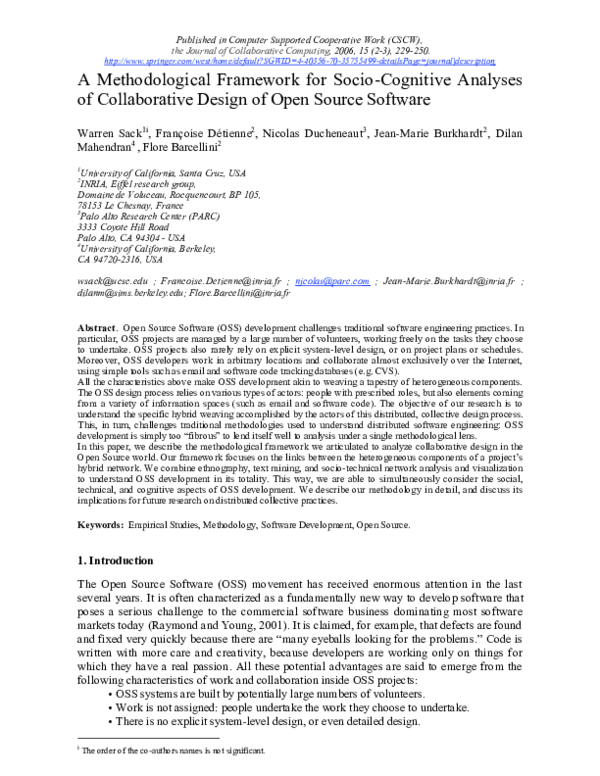 (PDF) A Methodological Framework for Socio-Cognitive Analyses of ...