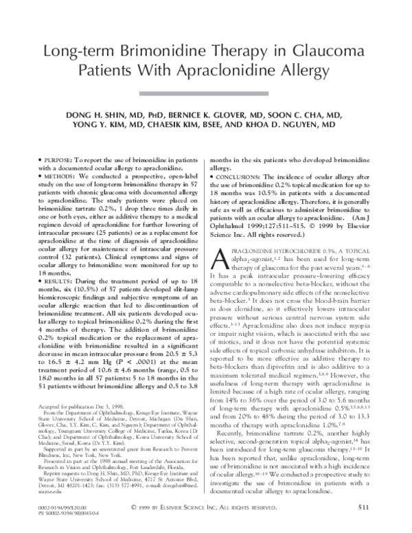 (PDF) Long-term brimonidine therapy in glaucoma patients with ...