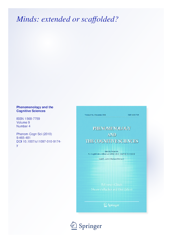 (PDF) Minds: Extended or Scaffolded?