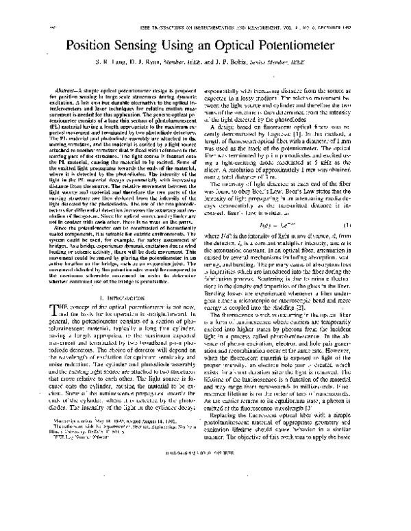 (PDF) Position sensing using an optical potentiometer
