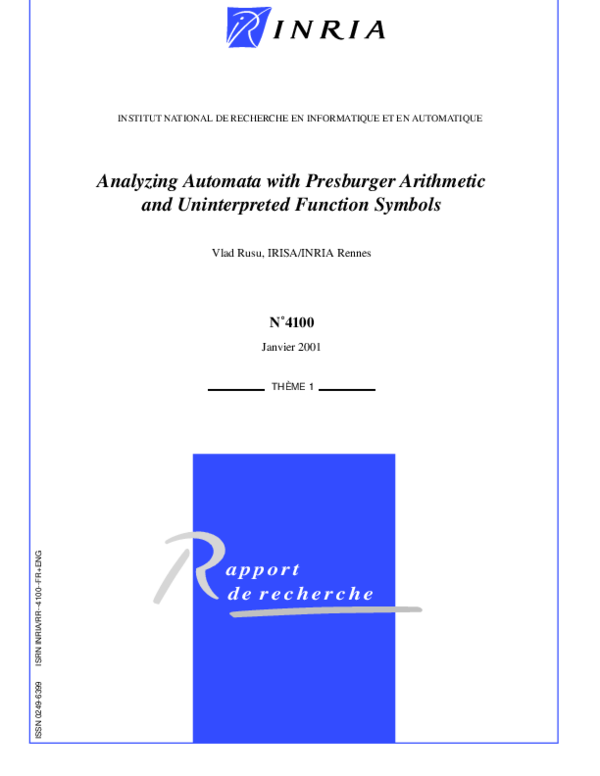 Pdf Analyzing Automata With Presburger Arithmetic And Uninterpreted Function Symbols 