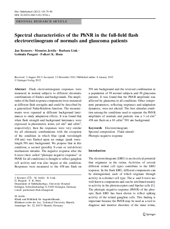 (PDF) Spectral characteristics of the PhNR in the full-field flash ...