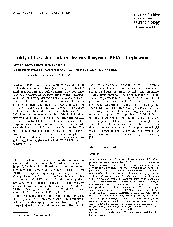(PDF) Utility of the color pattern-electroretinogram (PERG) in glaucoma