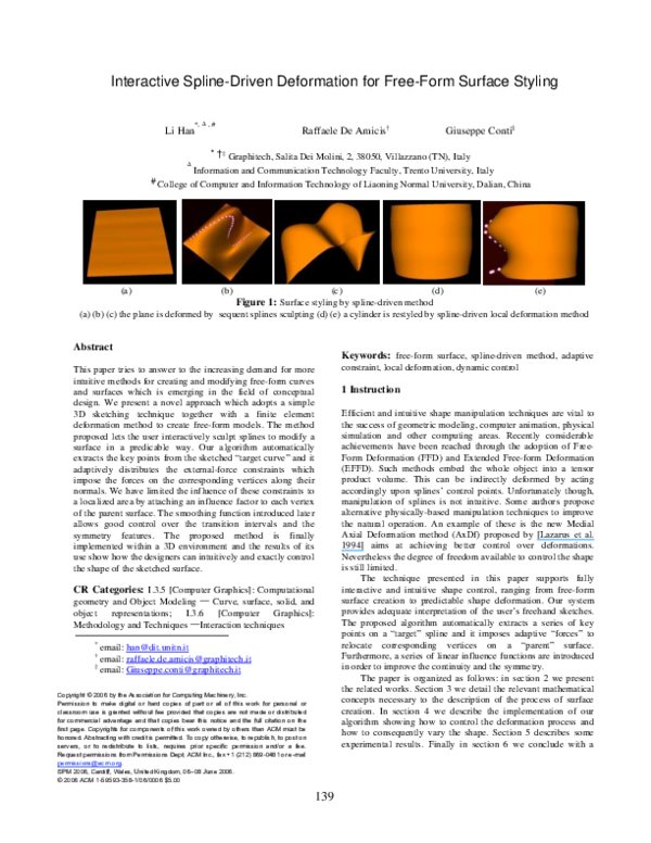 (PDF) Interactive spline-driven deformation for free-form surface ...