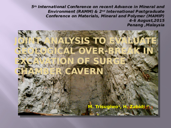(PPT) Joint Analysis to Evaluate Geological Over break in Excavation