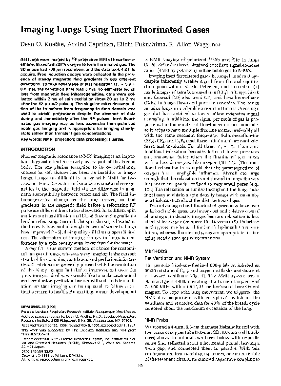 (PDF) Imaging lungs using inert fluorinated gases