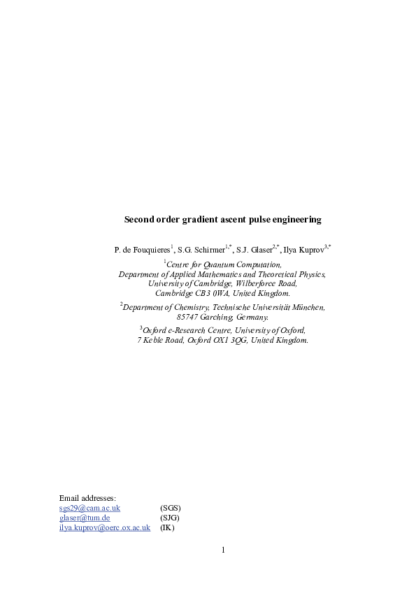 (PDF) Second order gradient ascent pulse engineering | Sophie Schirmer - Academia.edu