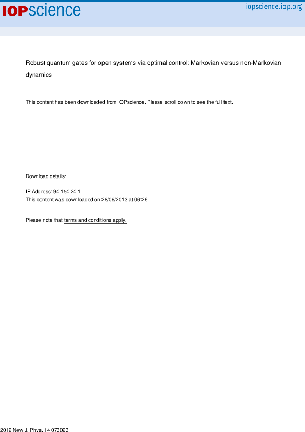 (PDF) Robust quantum gates for open systems via optimal control ...