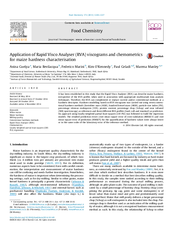 (PDF) Application of Rapid Visco Analyser (RVA) viscograms and ...