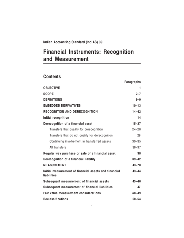 (PDF) Financial Instruments: Recognition and Measurement