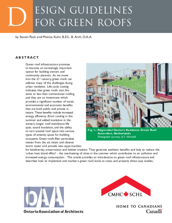 (PDF) Design Guidelines for Green roof