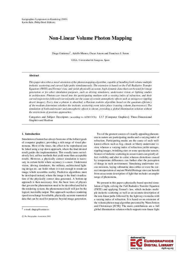 (PDF) Non-linear Volume Photon Mapping