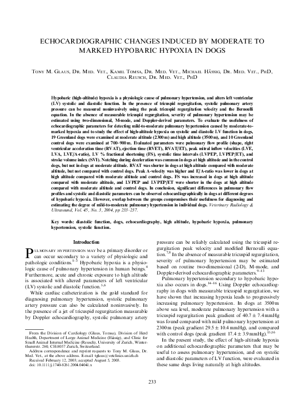 (PDF) Echocardiographic changes induced by moderate to marked hypobaric ...