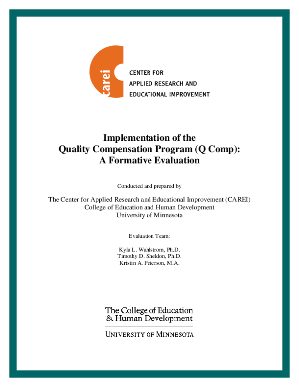 (PDF) Implementation of the Quality Compensation program (Q Comp): A ...