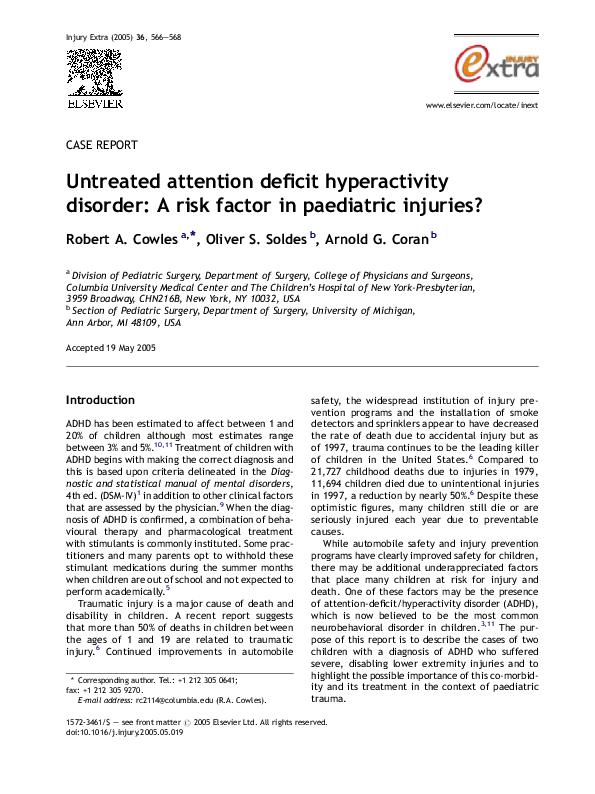 (PDF) Untreated attention deficit hyperactivity disorder: A risk factor ...