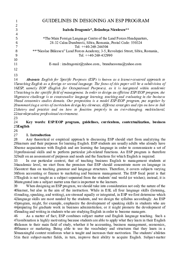 (DOC) GUIDELINES IN DESIGNING AN ESP PROGRAM